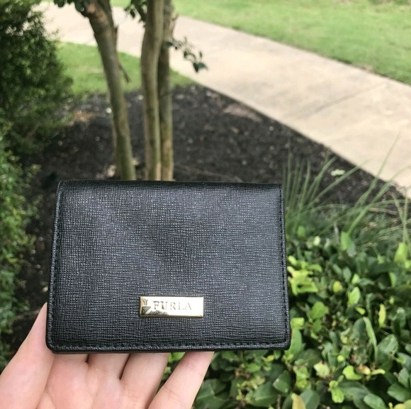 Furla | Bags | Furla Small Leather Tri Fold Id Snap Wallet Onyx | Poshmark